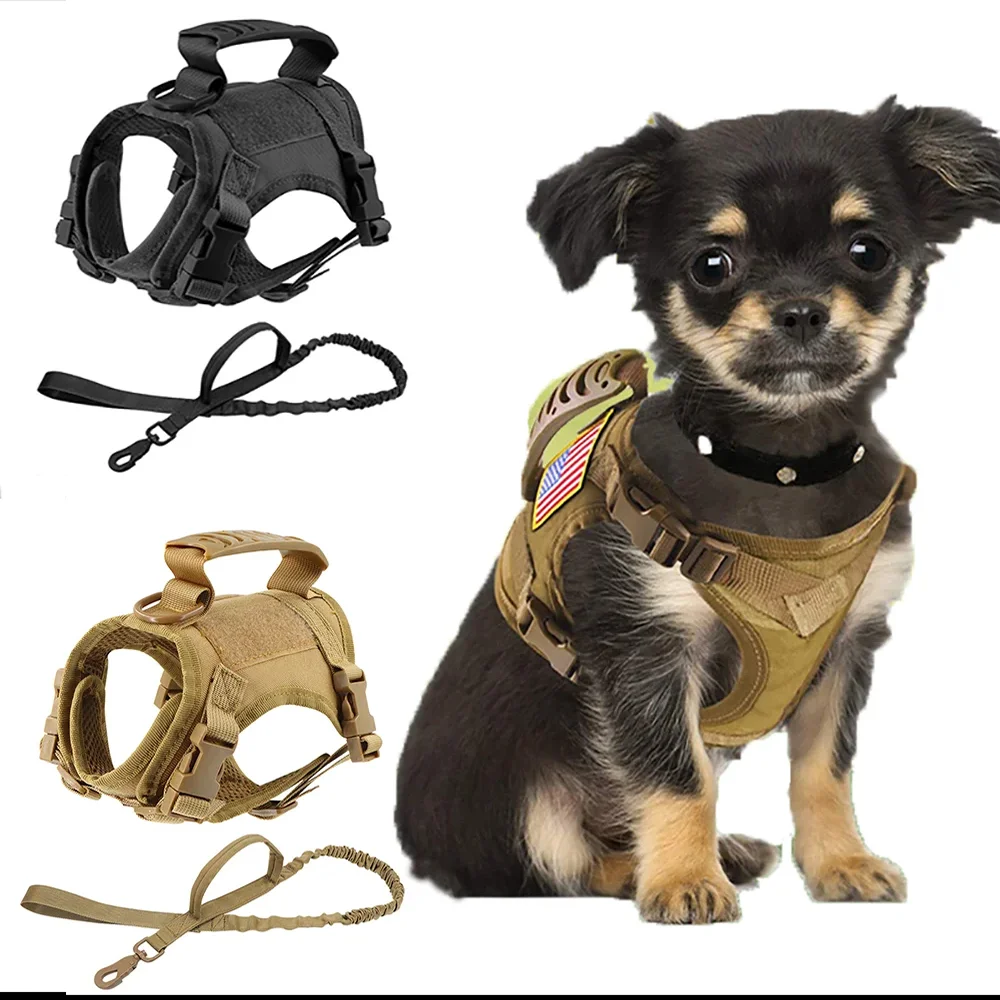 Tactical Dog Harness Small Breed Puppy Harness Cat Vest Adjustable For ...