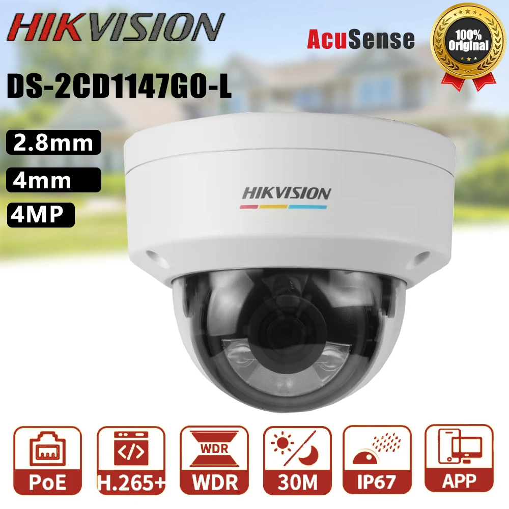 Hikvision-4MP-Full-Color-Dome-IP-Camera-Night-Vision-Support-POE ...