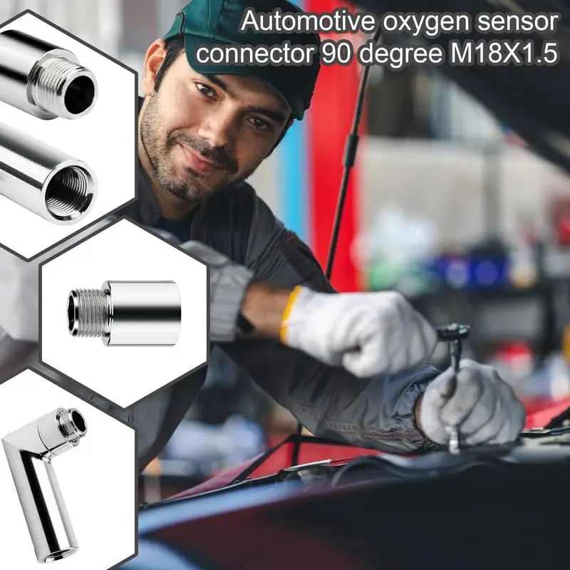 O2 Sensor Spacer 90-Degree Oxygen Sensor Spacer Internal Thread 38mm ...
