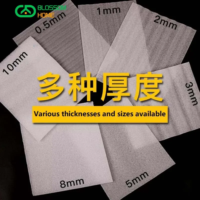 화이트 펄 코튼 폼 보드, EPE 충격 방지 스폰지 포장 익스프레스 충돌 방지 폼 포장 패드, 두께 0.5mm, 1mm, 2mm, 3mm, 5mm, 8mm