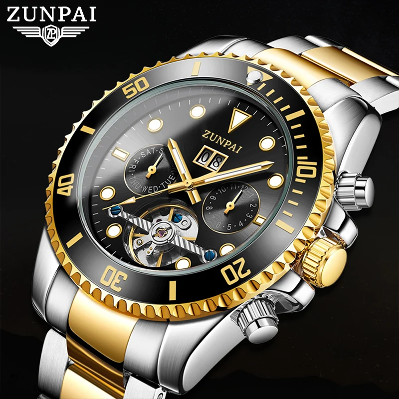ZUNPAI-Swiss-Watch-Men-s-Mechanical-Automatic-Hollow-Watch-Large-Dial ...