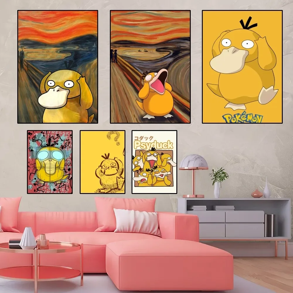 MINISO-Pokemon-Psyduck-p-ster-decoraci-n-de-la-habitaci-n-del-hogar ...