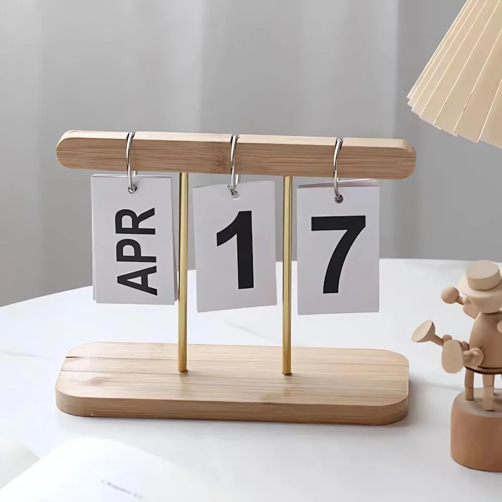 Perpetual Daily Flip Calendar for Desk Reusable Office Desktop Decor ...