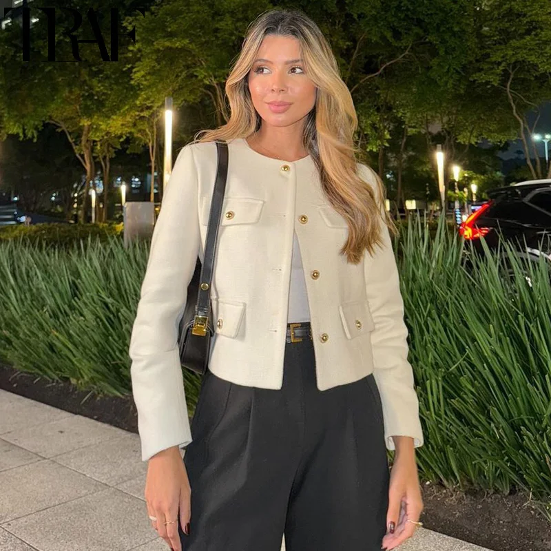 TRAF-Fashion-Women-Cropped-Jackets-Autumn-Winter-Long-Sleeve-Blazer ...