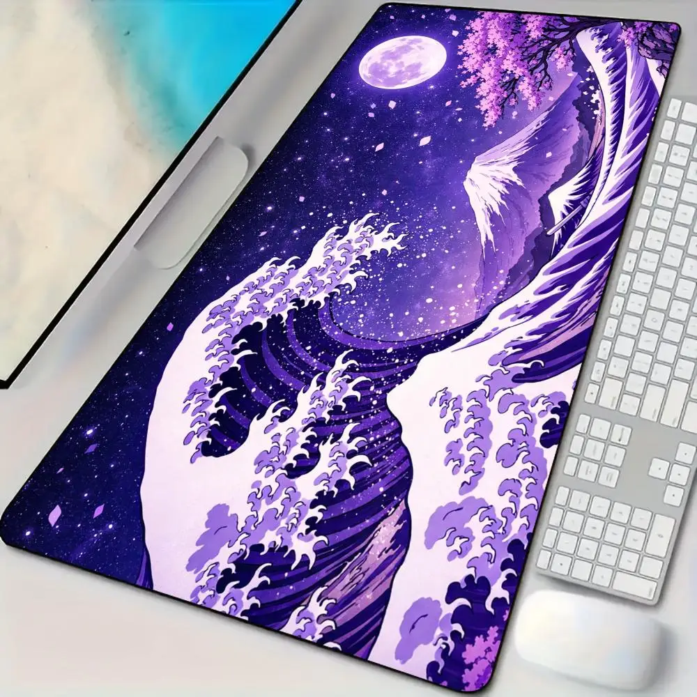 Neon-style mysterious wave design Mouse Pad Desk Mat Non-Slip Stitched ...