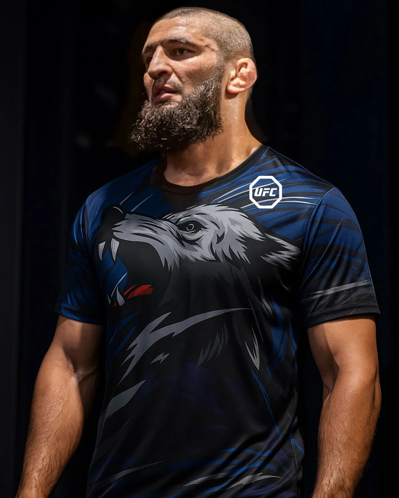 New UFC Top Boxer Khamzat Chimaev Wolf King Fighting Night Shirt Men ...