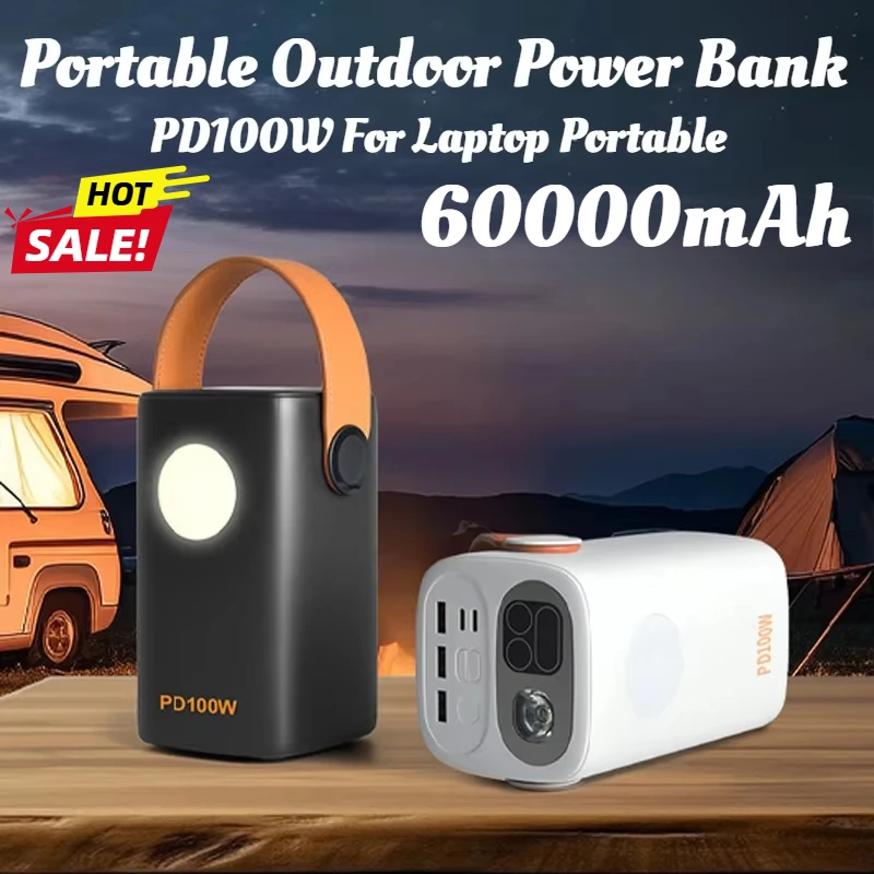 100W PD Large Capacity 60000mAh Power Bank For Laptop Portable USB C ...