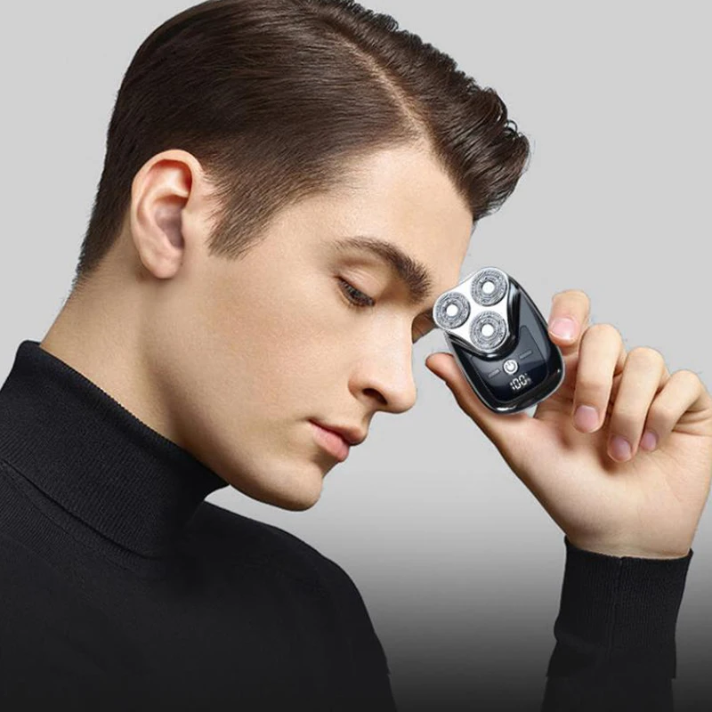 Three-Blade-Head-Electric-Shaver-With-Digital-Display-USB-Charging-Male ...