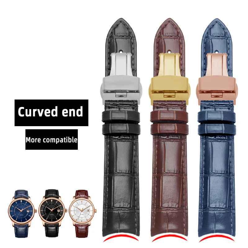 Correa-de-reloj-de-cuero-genuino-de-extremo-curvo-para-hombre-20mm-21mm ...