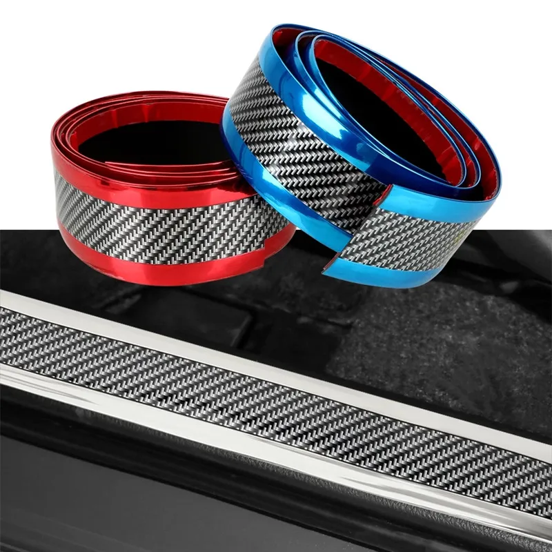 Car-Stickers-Rubber-Strip-Anti-Scratch-Door-Sill-Protector-Carbon-Fiber ...