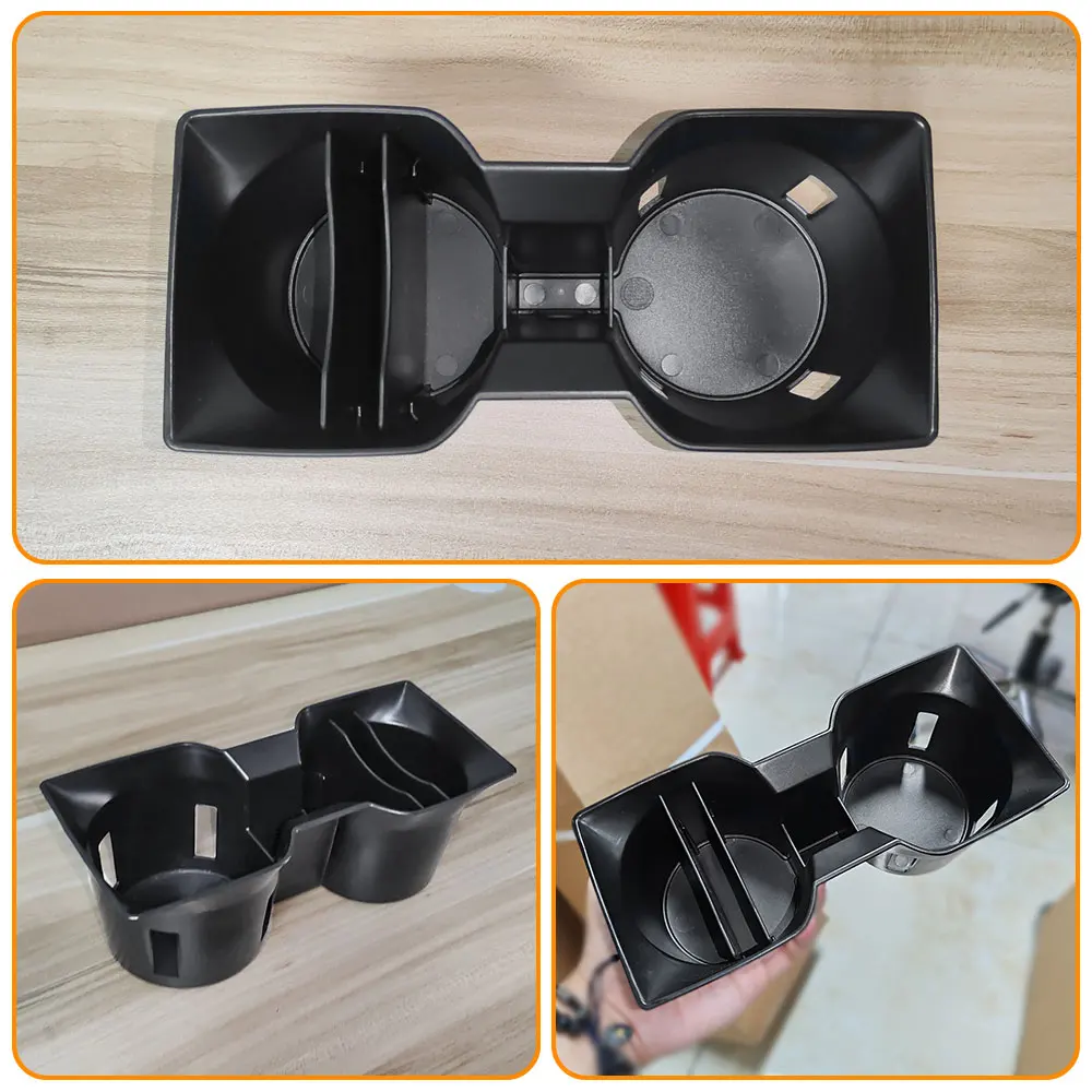 ABS Black Car Center Console Water Cup Holder Compartment Storage Box ...