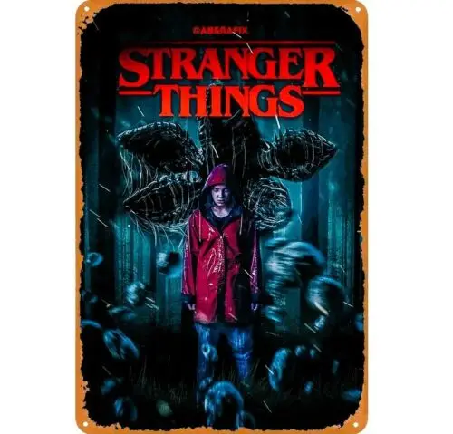 Letrero de metal vintage de Stranger Things para decoración de pared ...