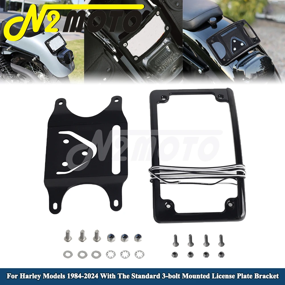 Motorcycle-Curved-Laydown-License-Plate-Bracket-For-Harley-FXLR-ST-S ...