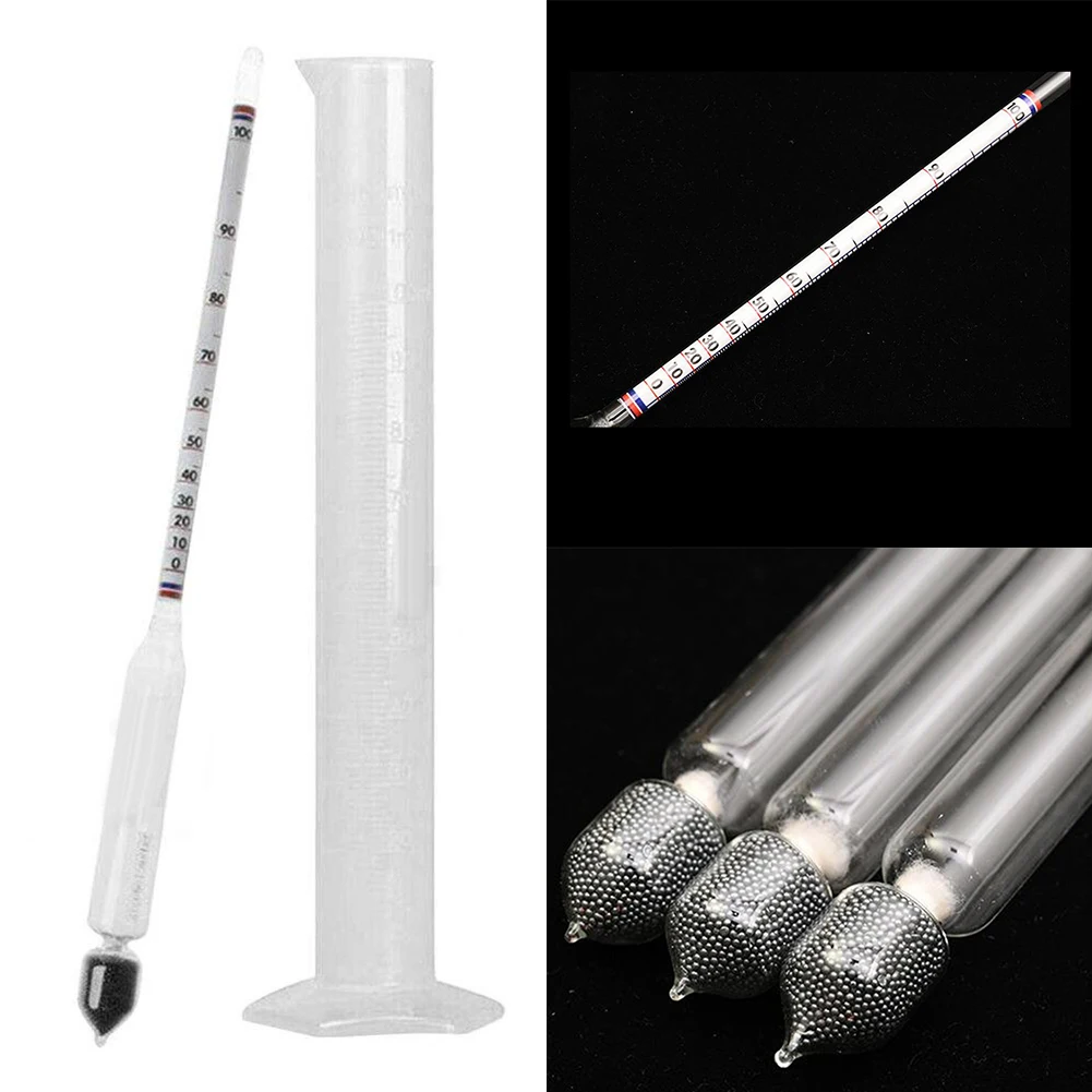 100ML Alcohol Triple Scale Hydrometer Self Brewed Wine Sugar Meter ...
