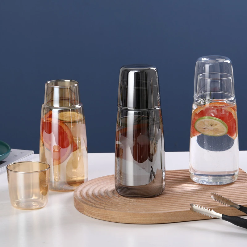 Bedside Night Water Carafe Set with Glass Cup,Mouthwash Bottle Clear ...