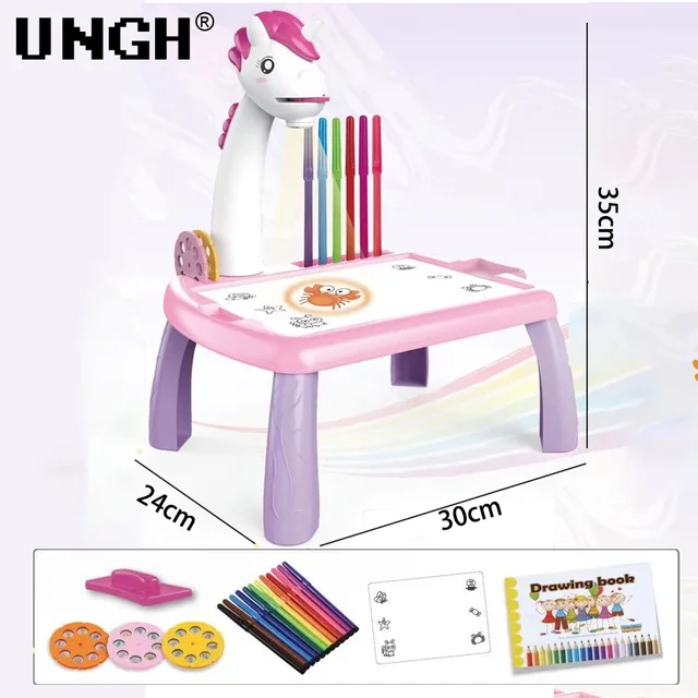 UNGH Children led projector drawing table toy painting set table ...