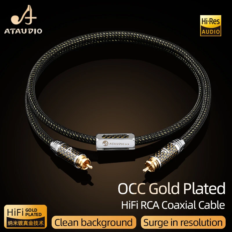HiFi RCA Coaxial Cable 75Ohm Subwoofer Cable Hi-end OCC Gold-plated ...