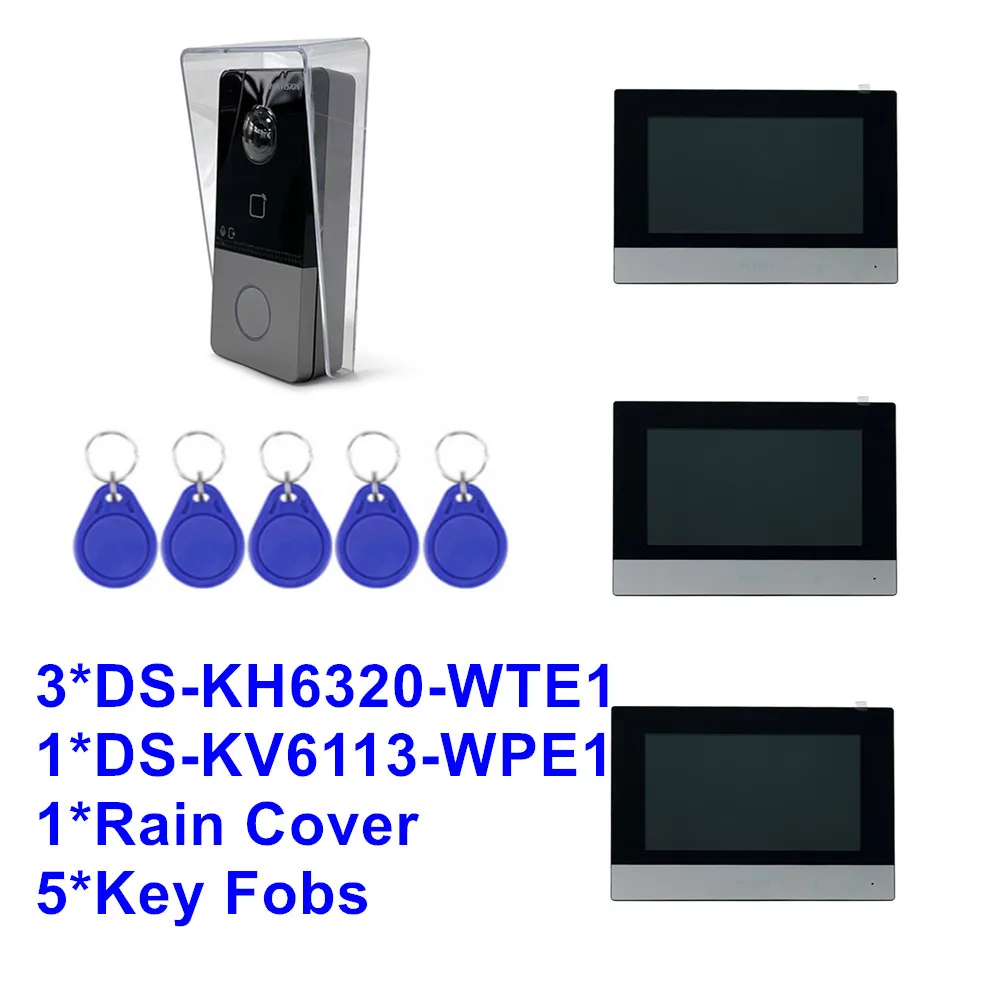 Hik-IP-Video-Intercom-Kit-com-Campainha-7-Polegada-Tela-do-Monitor-DS ...