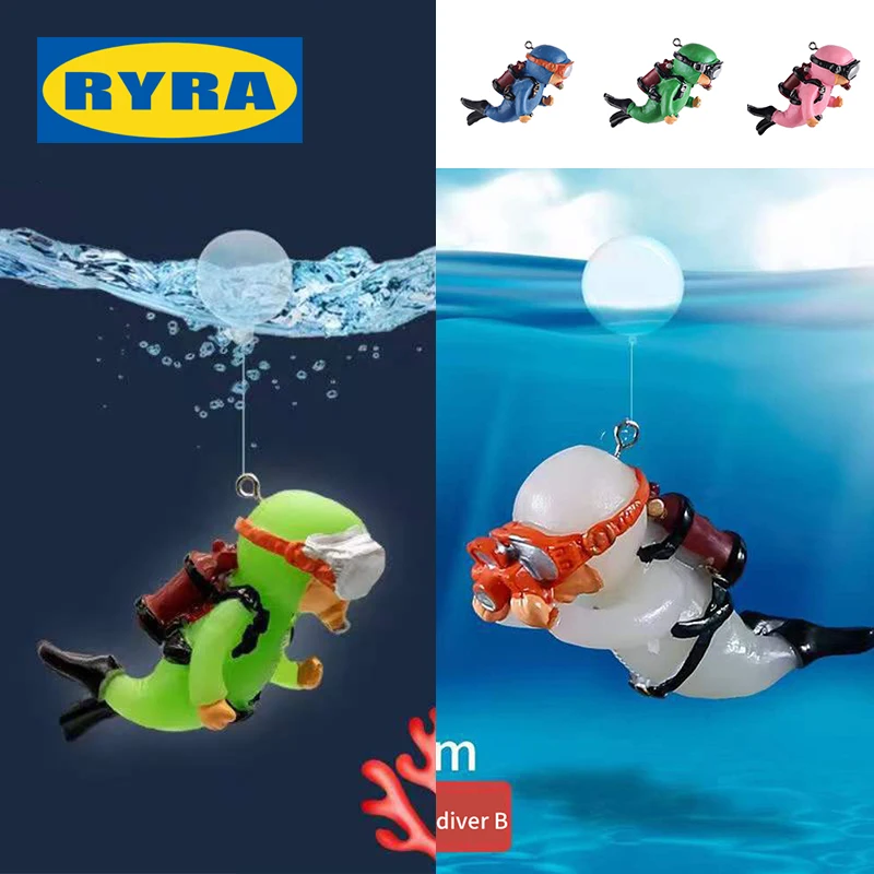 Mini-Diver-luminoso-en-miniatura-figuras-Kawaii-de-Frogman-flotante ...