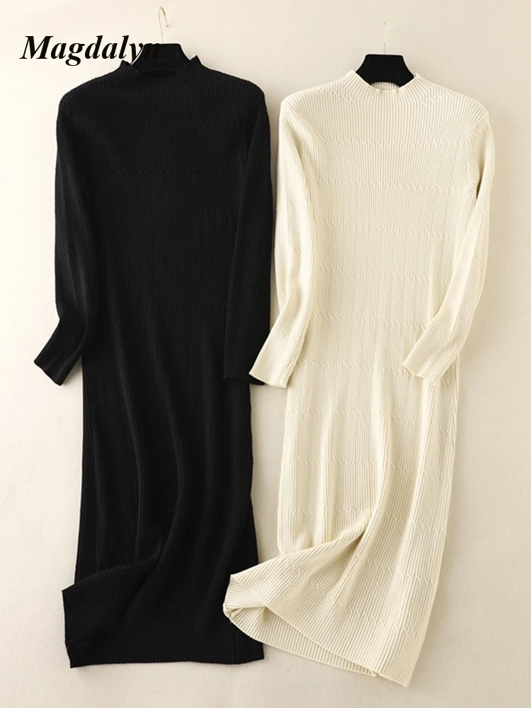 Magdalyn-Vestido-largo-de-manga-larga-para-mujer-ropa-informal-el-stica ...