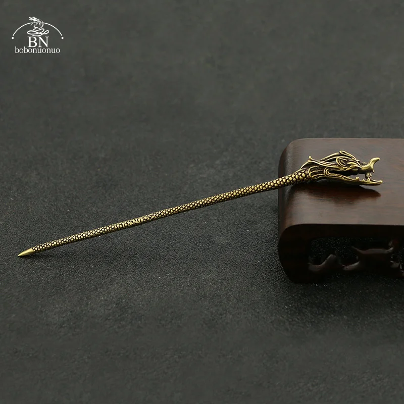 Copper-Dragon-Head-Tea-Knife-Desk-Ornaments-Vintage-Brass-Miniatures ...