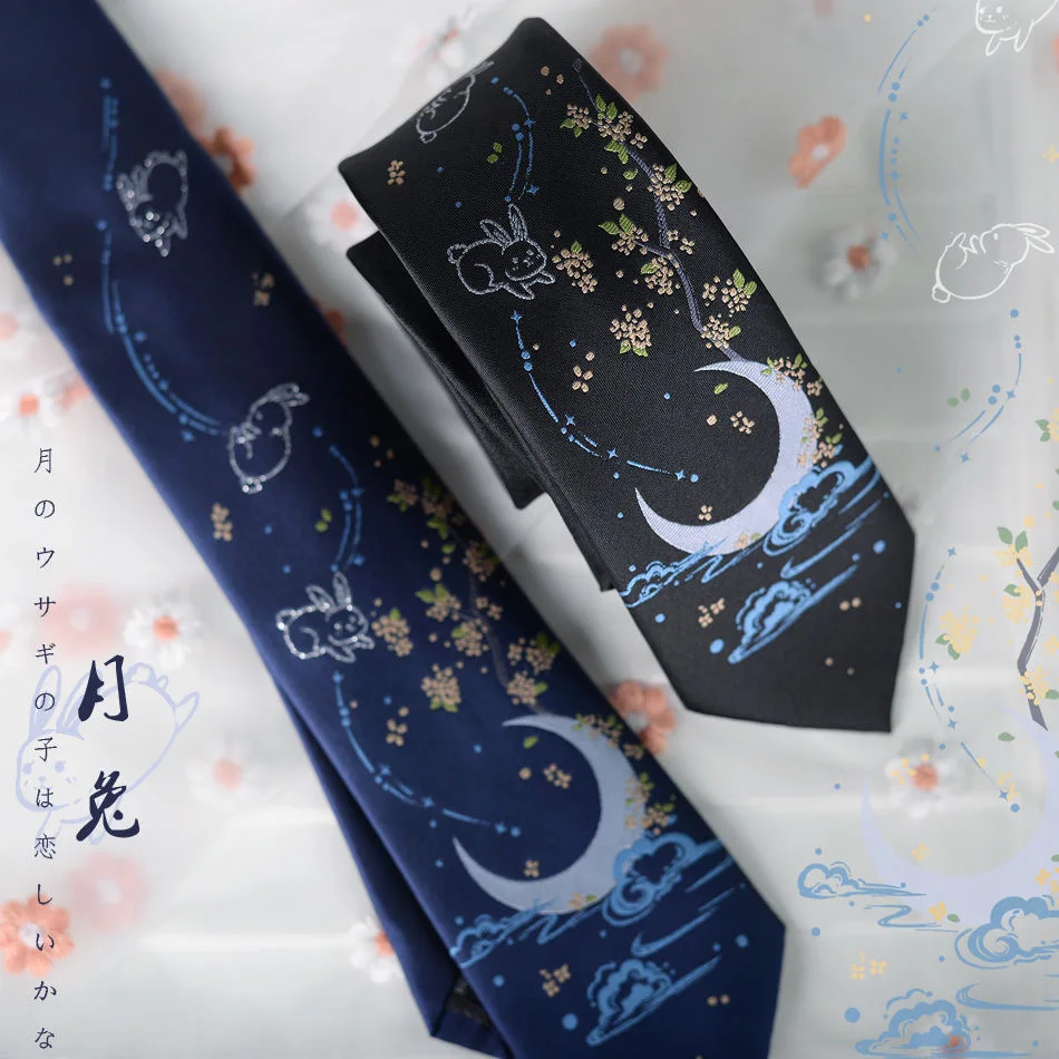 Moon Rabbit Anime Ties Cosplay Lolita JK Uniform Harajuku Cartoon Tie ...