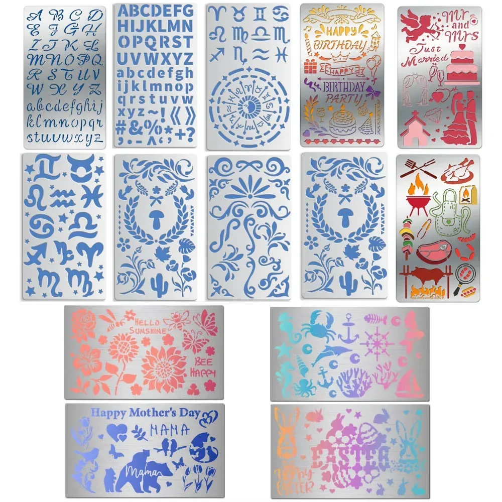 Letter Number Pattern Metal Stencils Alphabet Stencil Templates Tool ...