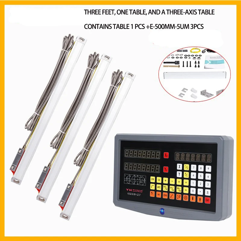 Universal-Raster-Ruler-Digital-Display-Meter-3pcs-E-500mm-Raster-Ruler-Lathe-Linear-Scale ...