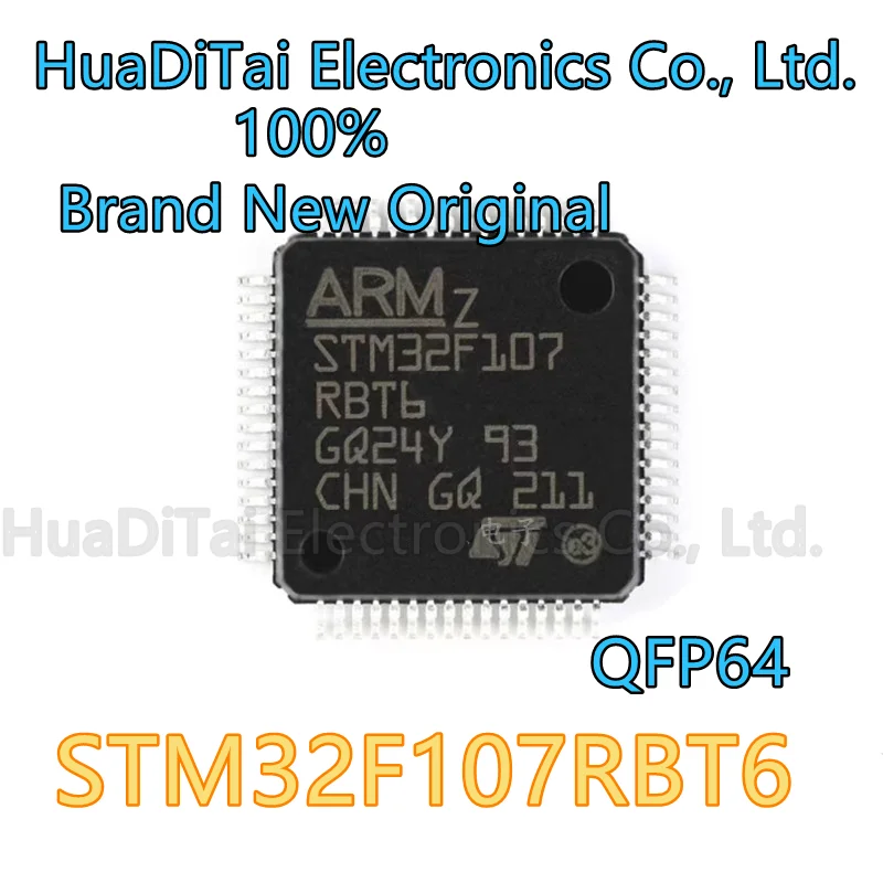 Microplaqueta de IC MCU, STM32F107RBT6, STM32F107, STM32F, STM32, LQFP-64