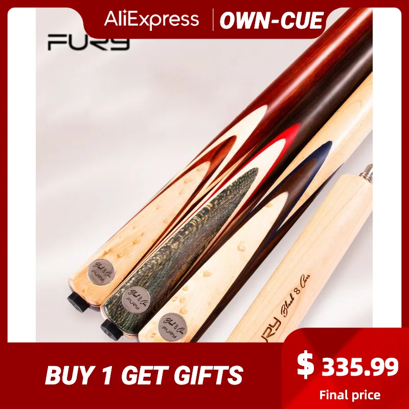 Fury Cn 1/2 Pool Cue Stick Kit Billiard Cue 11mm Kamui Tip Solid Wood ...