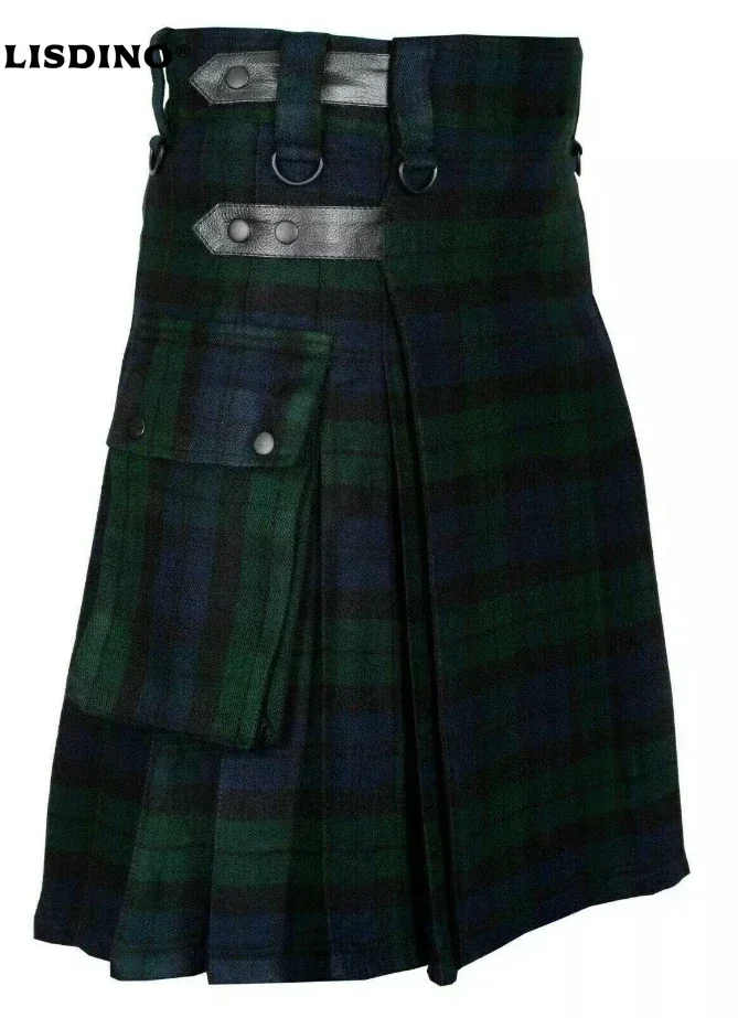 LisdinoHigh Quality Fashion Men Cool Pocket Kilts Solid Color Gothic ...