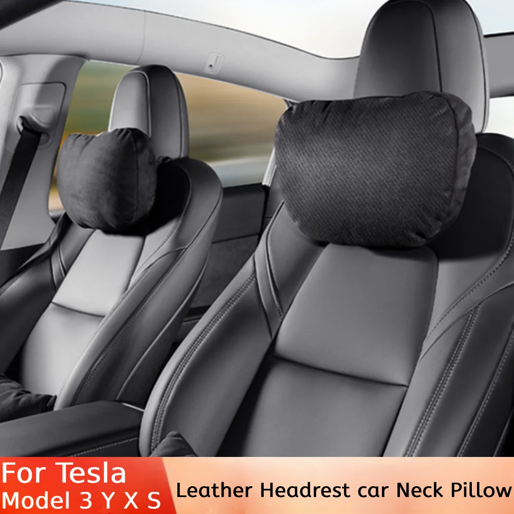 Car-Seat-Headrest-Travel-Rest-Neck-Pillow-For-Tesla-Model-3-Y-X-S ...