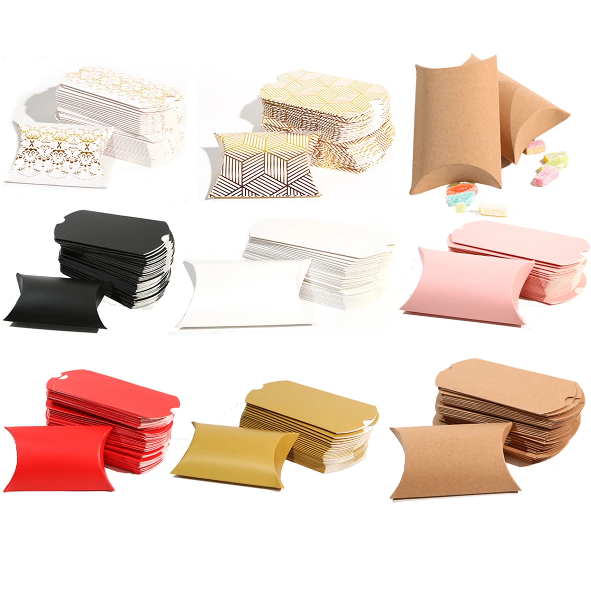 10-20-30Pcs-Pillow-Candy-Box-Kraft-Paper-Christmas-Gift-Packaging-Boxes ...