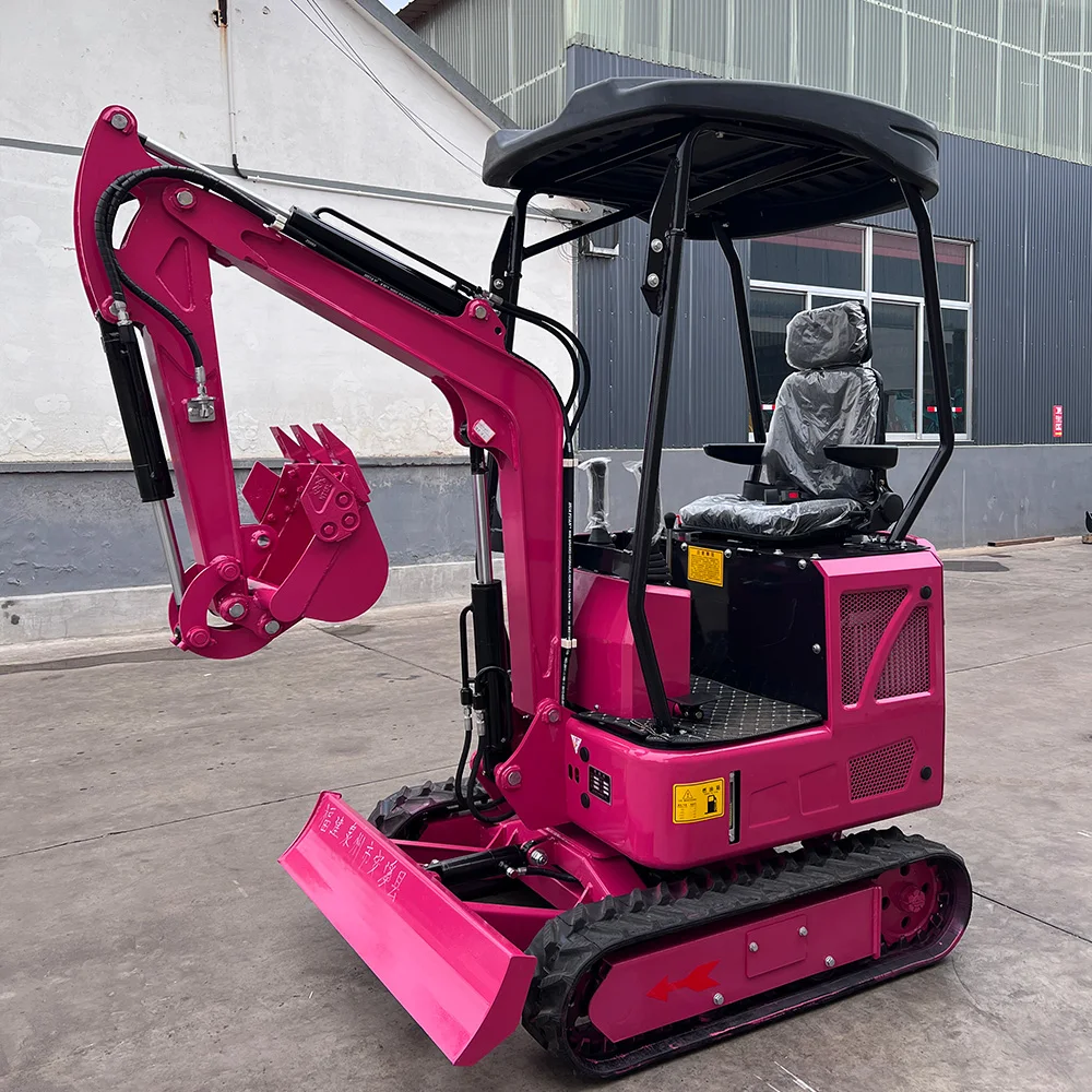 Mini-pelle-XN15-de-1-5-tonnes-couleur-rose-avec-moteur-Kub0ta-marteau ...