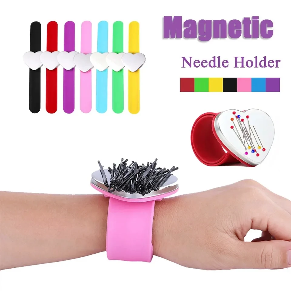 Magnetic-Sewing-PinCushion-Silicone-Wrist-Needle-Pad-Salon-Bracelet-Pin ...