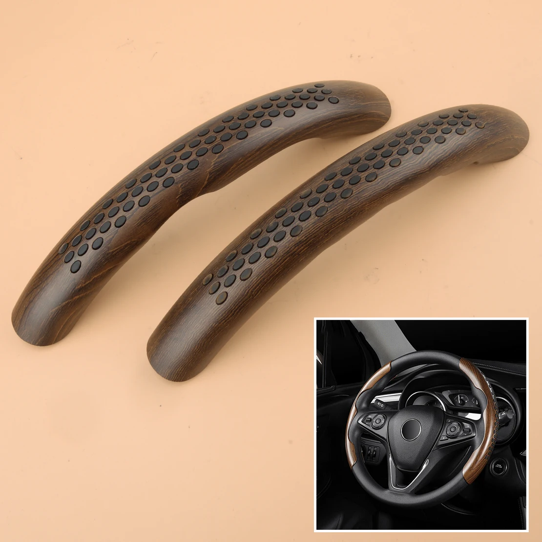 1-Pair-38cm-15-Wood-Grain-Texture-Universal-Car-Front-Steering-Wheel ...
