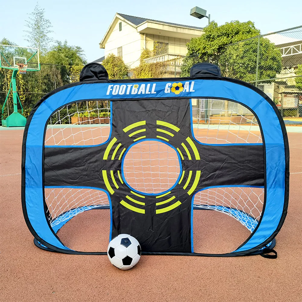 2 in 1 Pop Up Kids Soccer Goal Football Goals Nets Foldable Portable ...