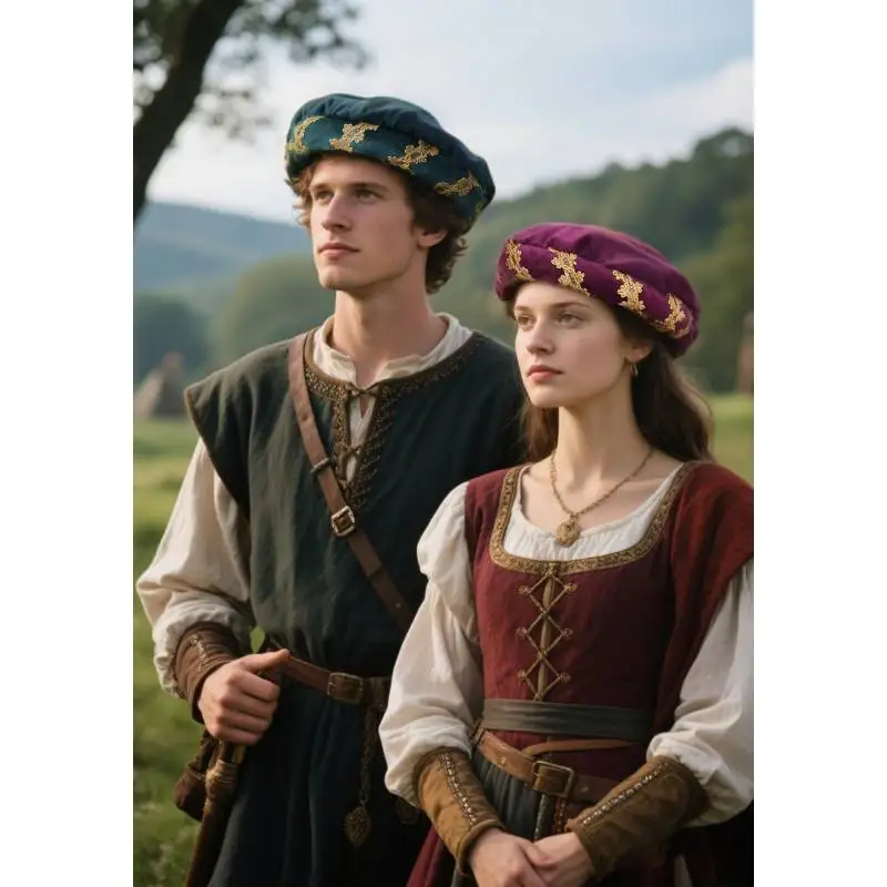 WENAM IN STOCK Medieval Padded Roll Hat Renaissance Coif Cap Velvet ...