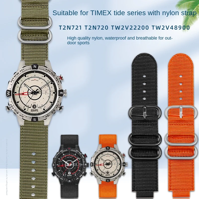 24-16mm For TIMEX Tidal Canvas watchband T2N721 T2N720 TW2T76500 ...