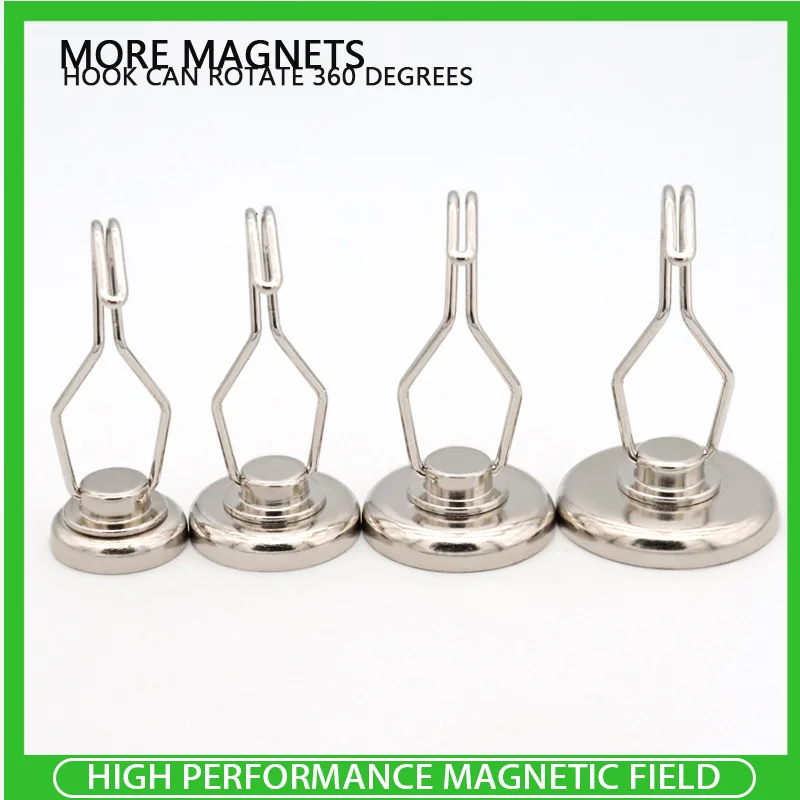 5~20PCS Strong Neodymium Magnet Hooks No Punching Powerful Magnet 360 ...