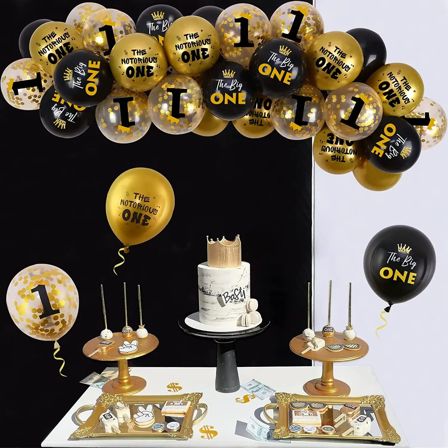 Notorious Big The Notorious One Birthday Decorations Kit - Gold Chain ...