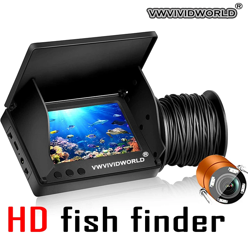 VZb Fisch Finder LCD 5.0/4,3 Zoll Display Unterwasser 220 ° Angeln ...