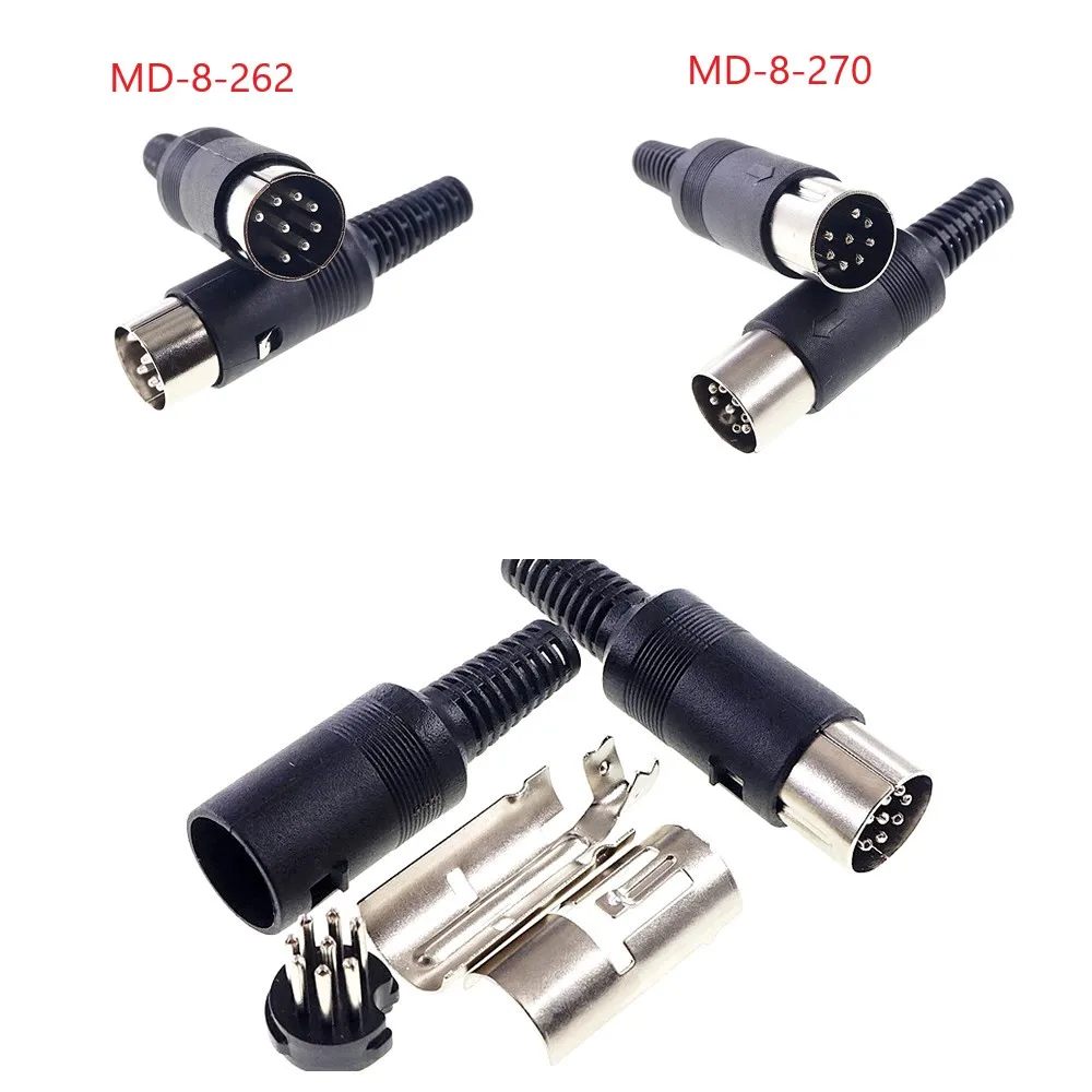 8-poliger-Din-Stecker-kopf-262-270-Grad-Drahtlot-kreisf-rmiger-Push ...