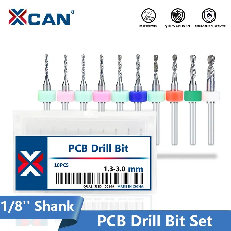 XCAN-Drill-Bit-Set-PCB-Circuit-Board-Gun-Drill-Bit-1-8-Shank-Micro ...