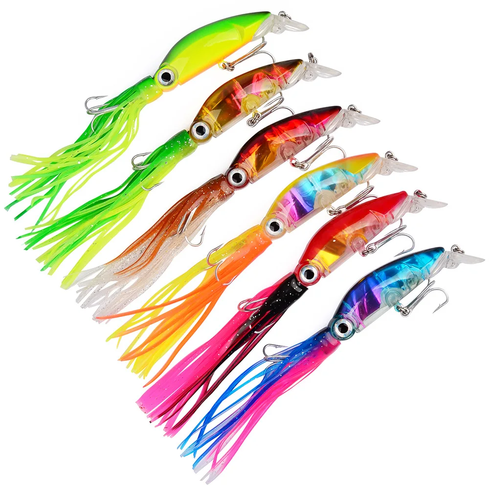 1pcs Hard Fishing Lure Fish Bait 18g Squid High Carbon Steel Hook ...