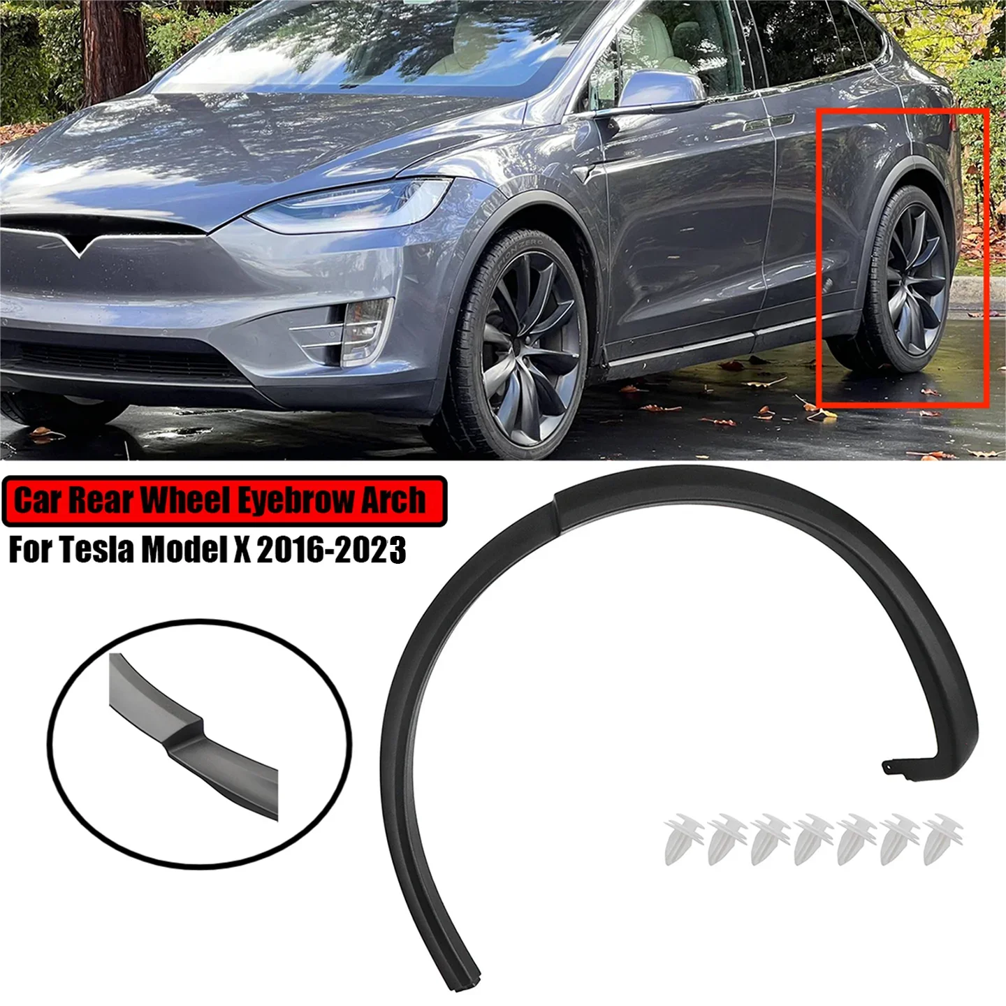 For-2016-2023-Tesla-Model-X-Car-Rear-Wheel-Eyebrow-Flare-Molding-Fender ...