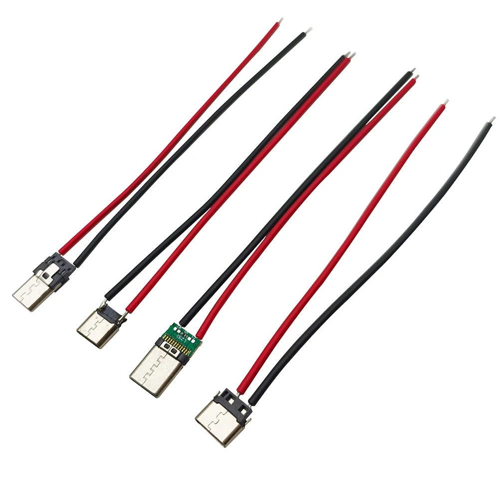 2/5/10Pcs 10cm Micro USB Type C 2 Pin Male Female Welding Wire ...