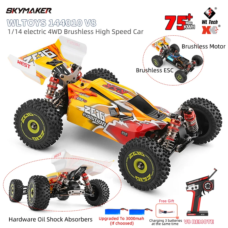 WLtoys-144010-V8-RC-Car-Brushless-1-14-75Km-H-High-Speed-Metal-4WD ...