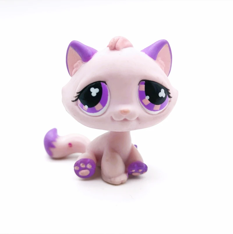 Lps brinquedo mais pequeno pet shop raro #576 roxo rosa sentado gato ...