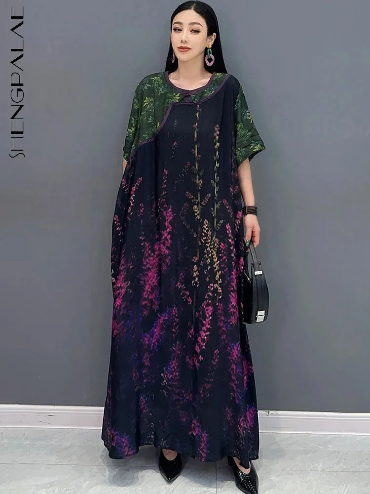 SHENGPALAE-Contrast-Color-Dress-For-Women-2024-Summer-New-Trendy-Slant ...